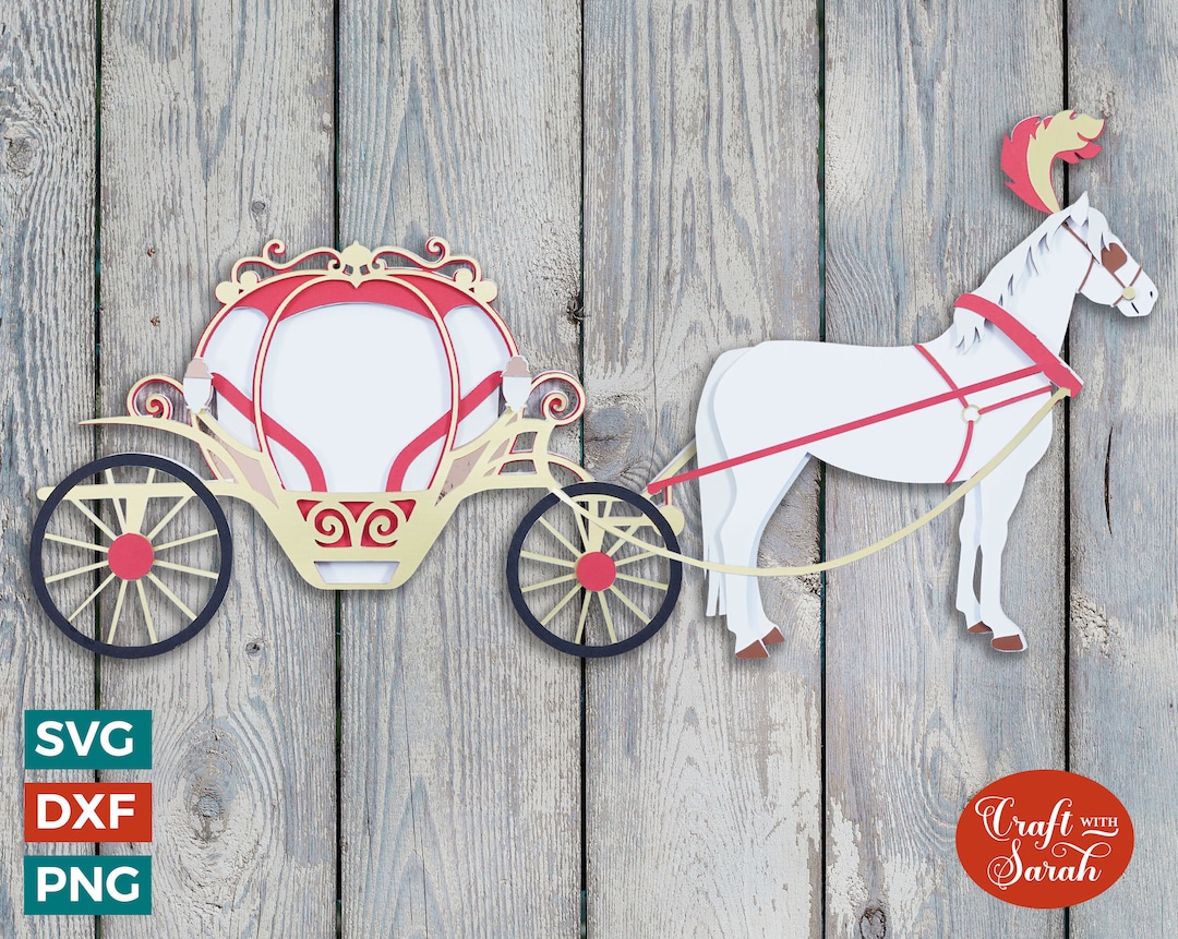 Wedding Horse and Cart SVG | Layered Wedding Horse & Carriage - Etsy