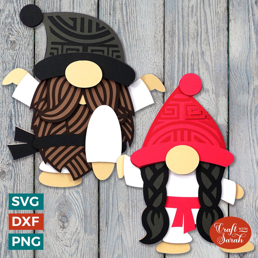 Martial Arts Gnome Svgs | Layered Male & Female Tae Kwon Do Gonk Cut ...