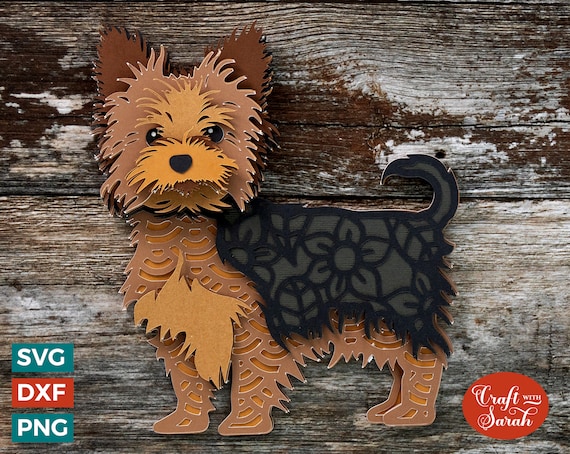 Yorkshire Terrier SVG Layered Cutting File 3D Yorkie SVG | Etsy