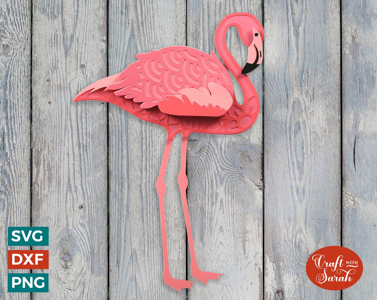 Flamingo SVG Layered 3D Flamingo Bird Cutting File - Etsy