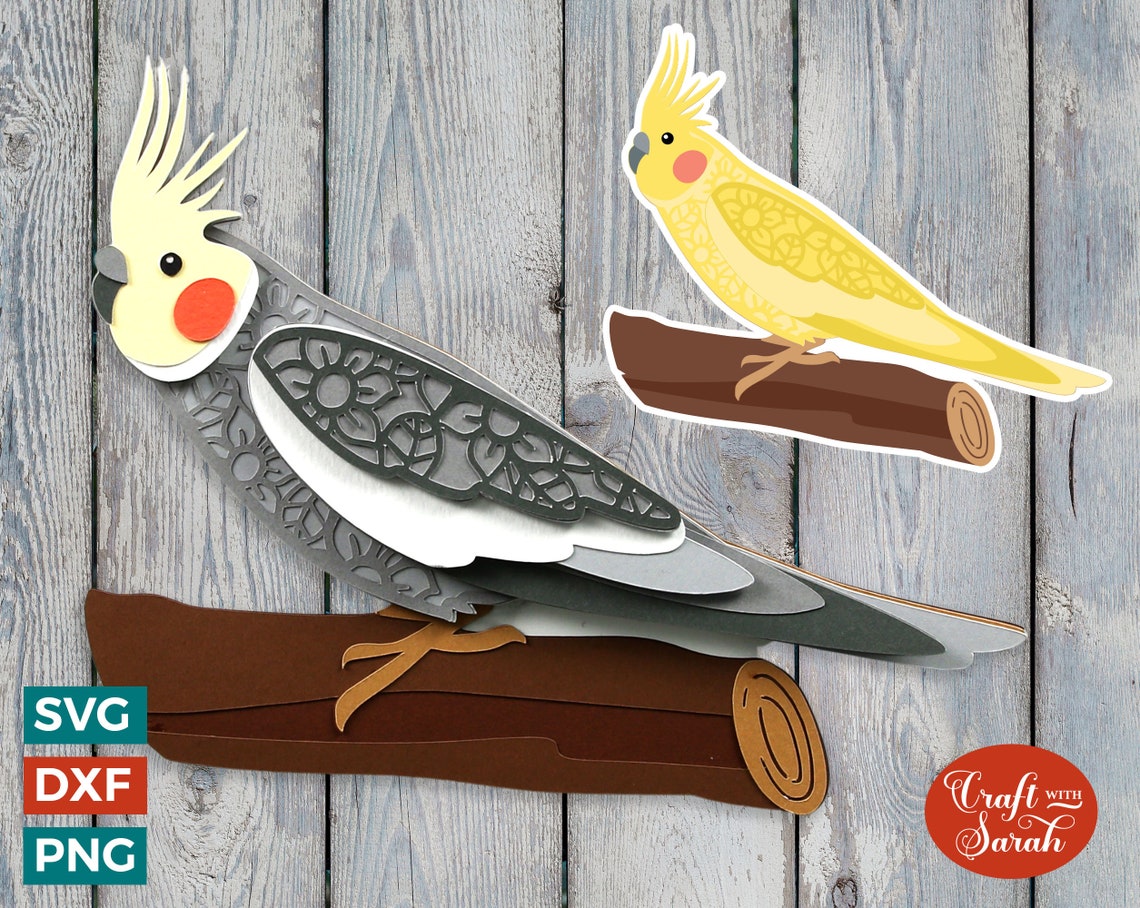 Cockatiel SVG | Layered 3D Cockatiel Parrot Bird Cutting File - Etsy