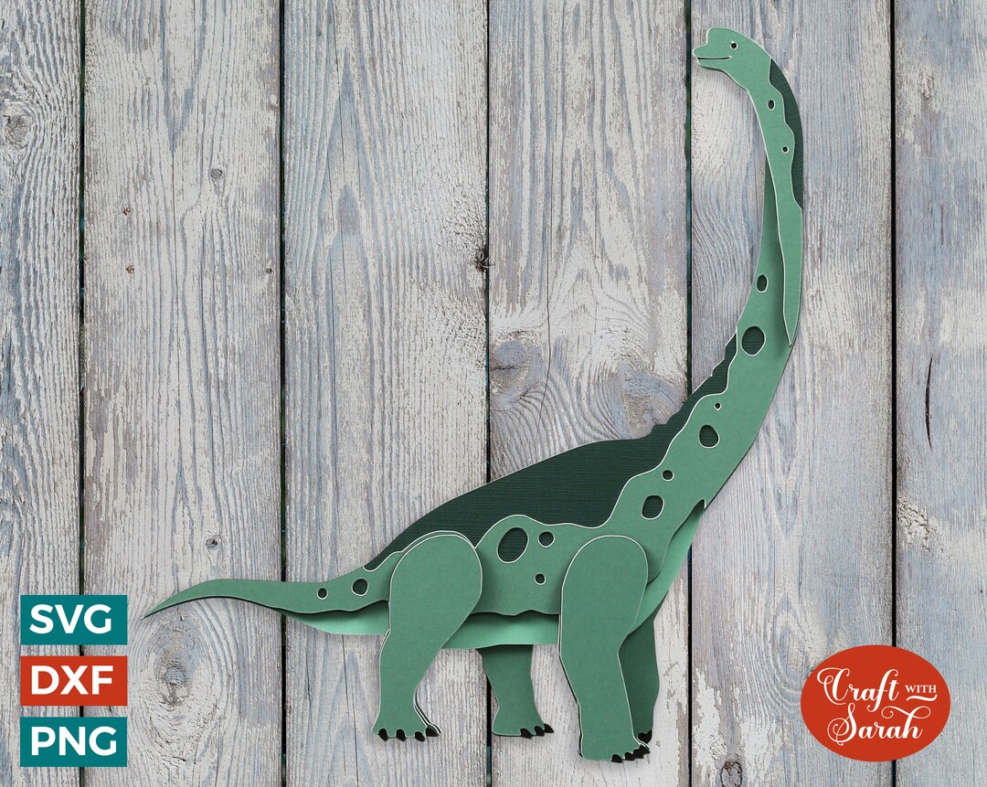 Brontosaurus SVG | Layered Brontosaurus Dinosaur Cutting File - Etsy