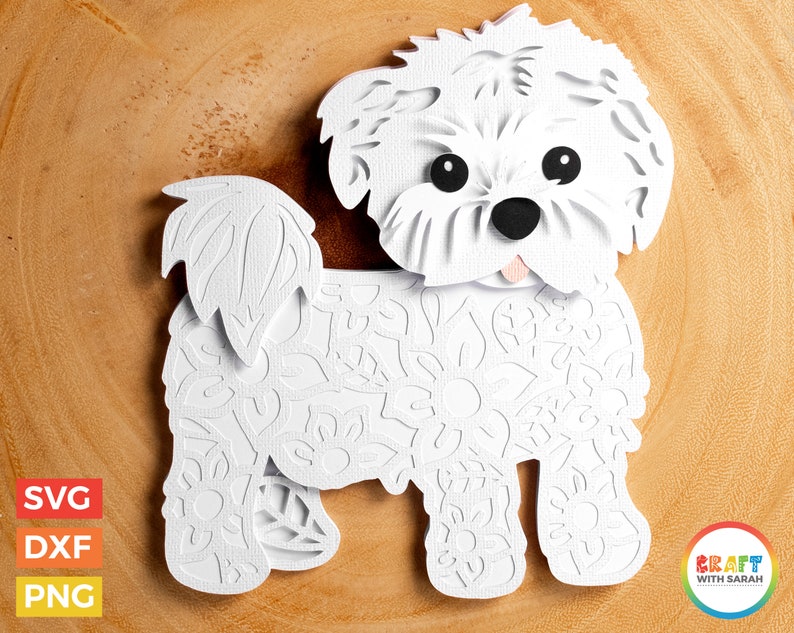 Maltese Dog SVG Layered Maltese Dog Cutting File | Etsy