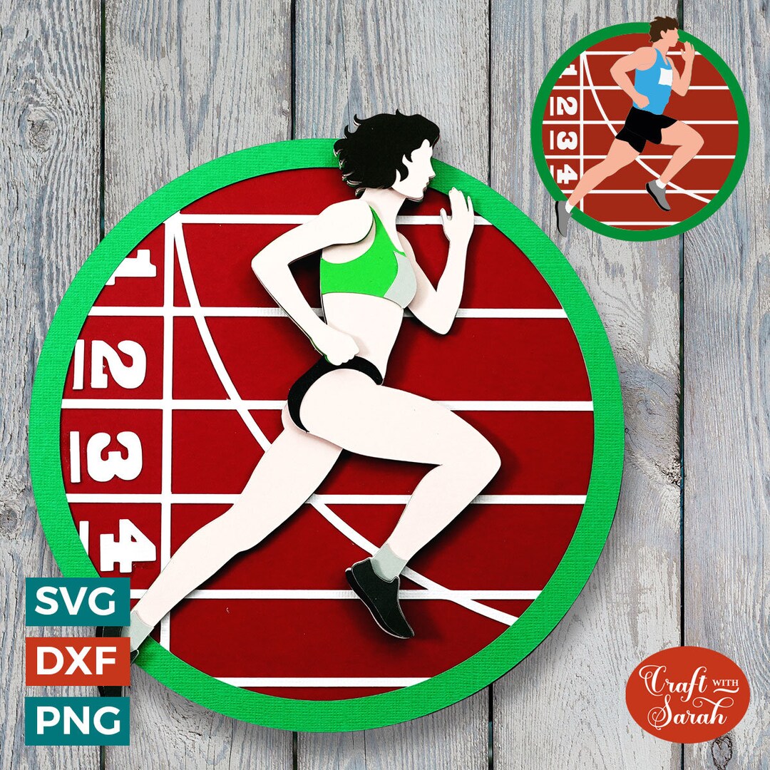 Track Running SVG | Male & Female Athletics Cut Files - Etsy