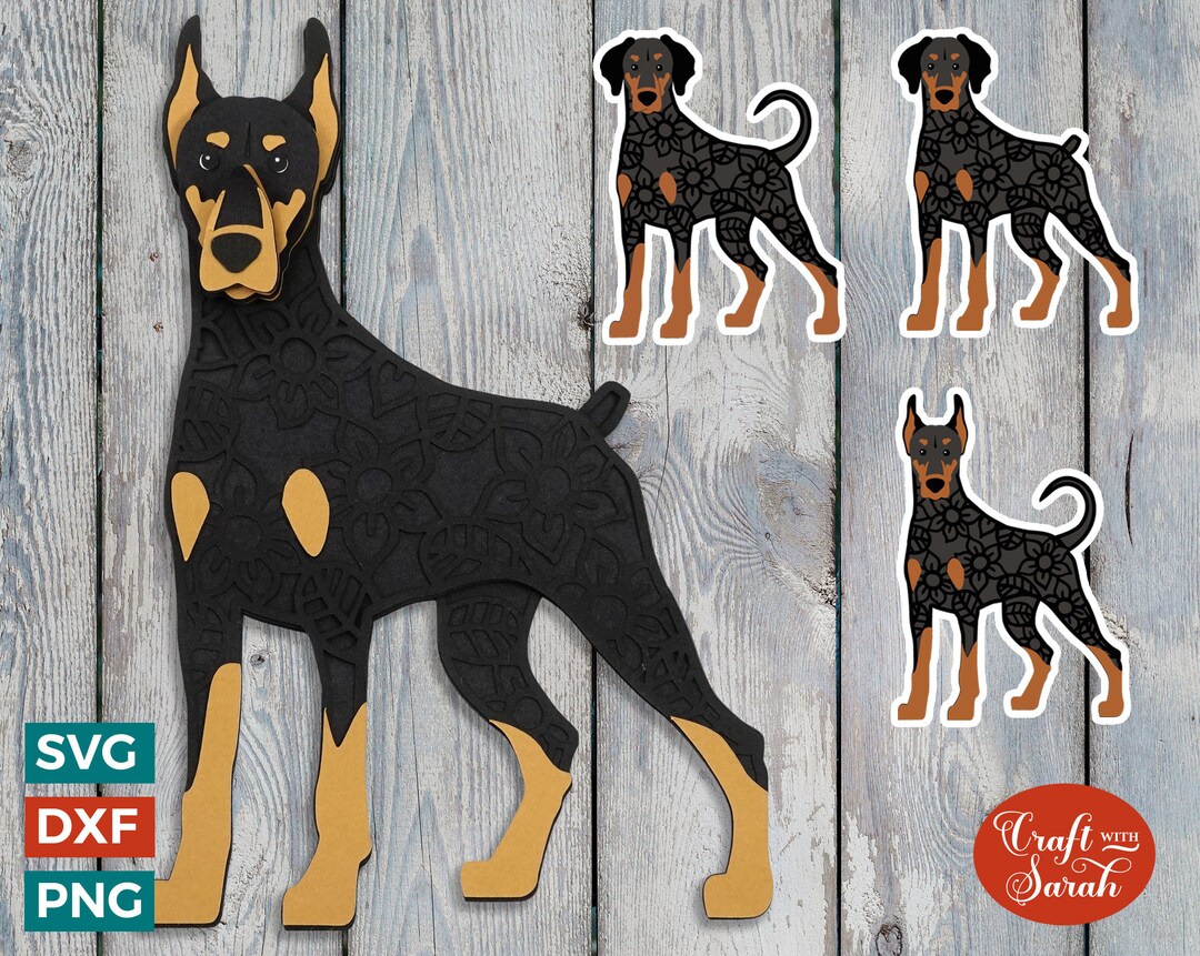 Doberman Dog SVG | Layered Doberman Cutting File - Etsy