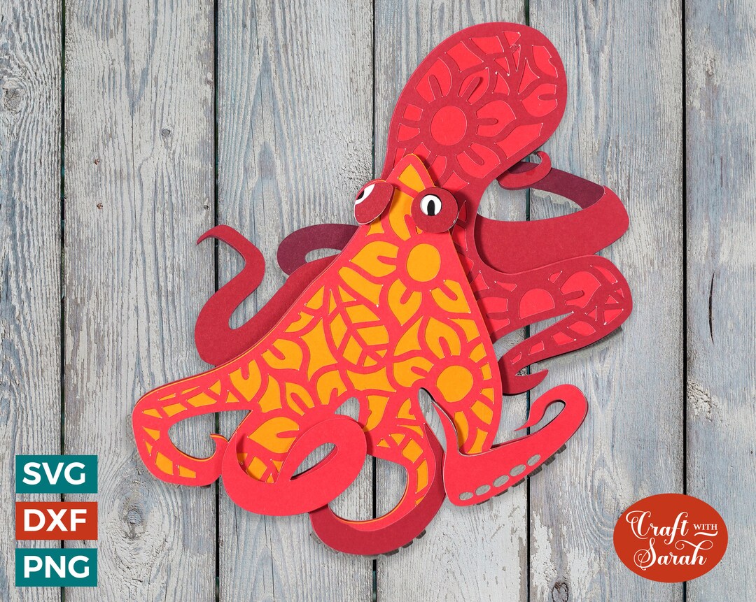 Octopus SVG | Layered Octopus Cutting File - Etsy