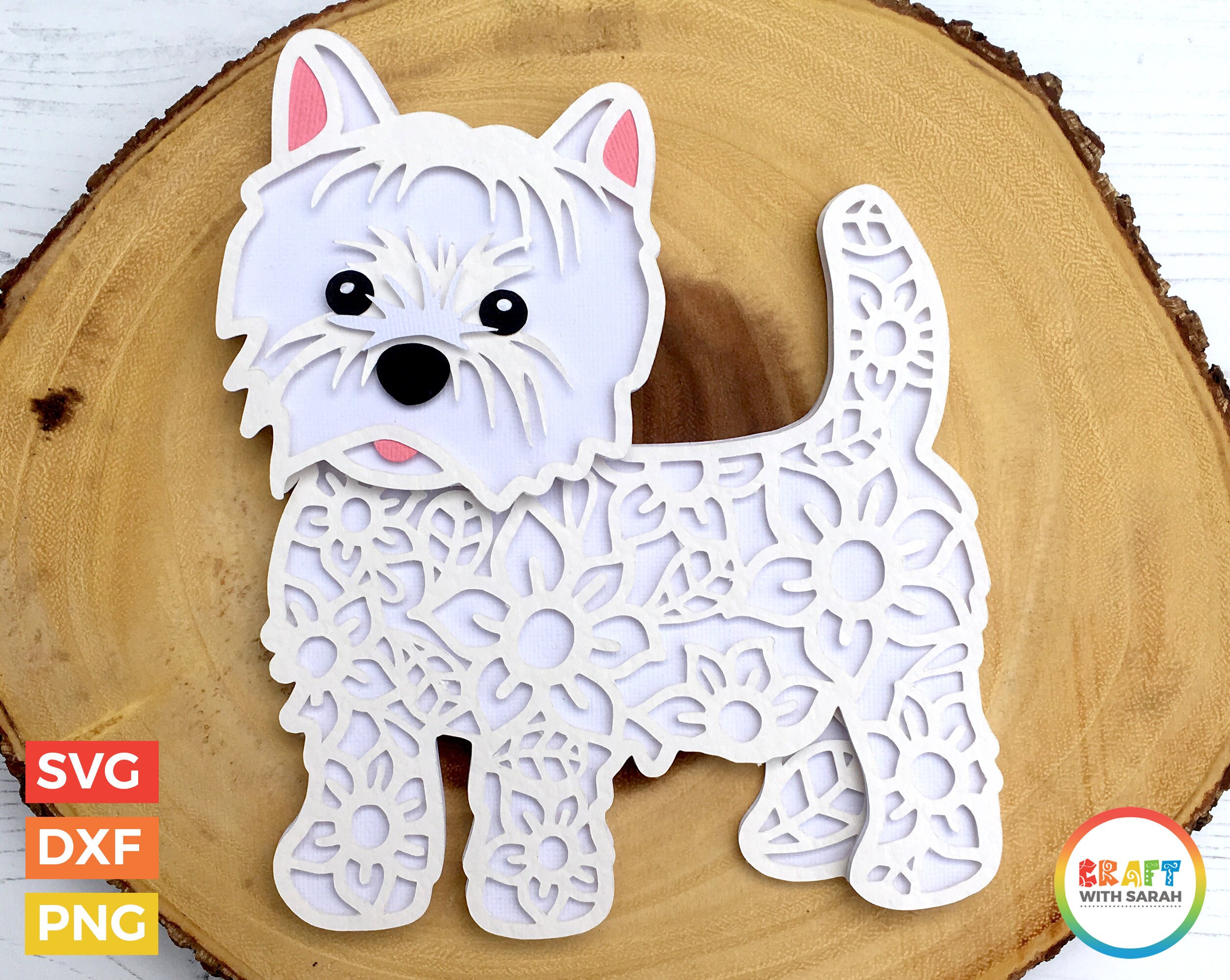 Westie SVG Layered West Highland Terrier Cutting File | Etsy