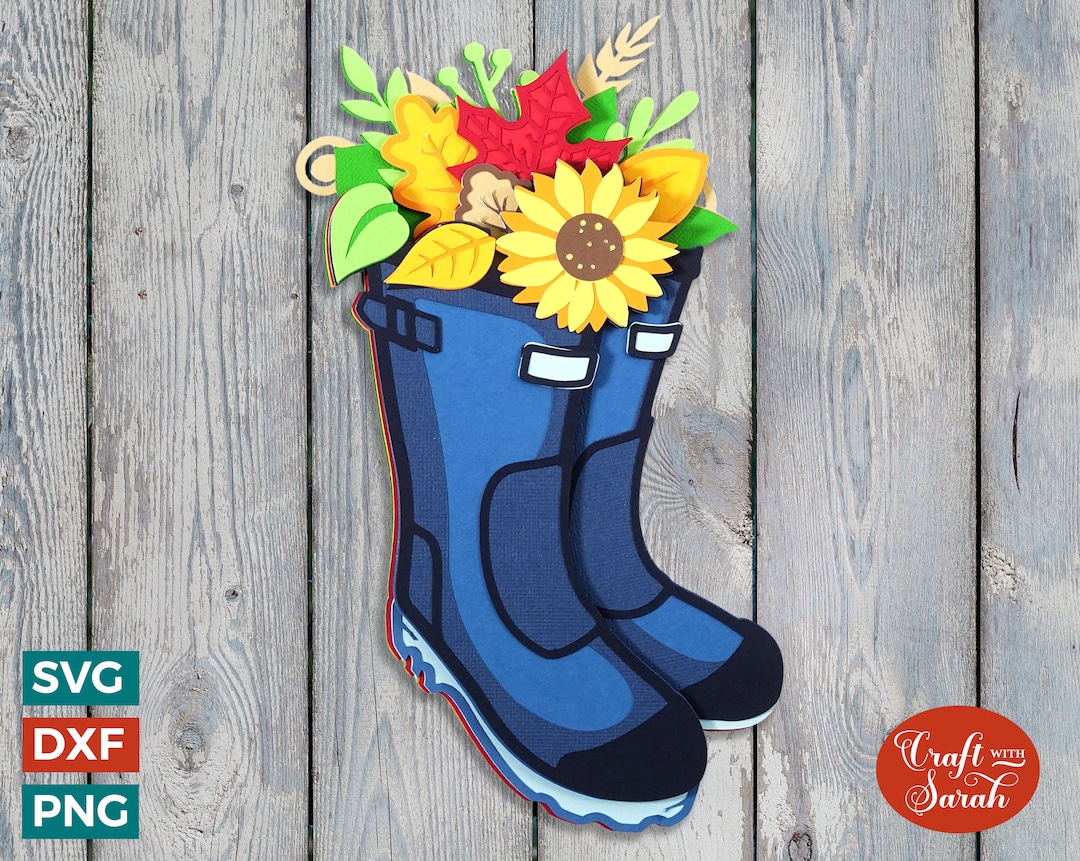 Wellington Boots SVG | Layered Autumn Wellies Cut File - Etsy