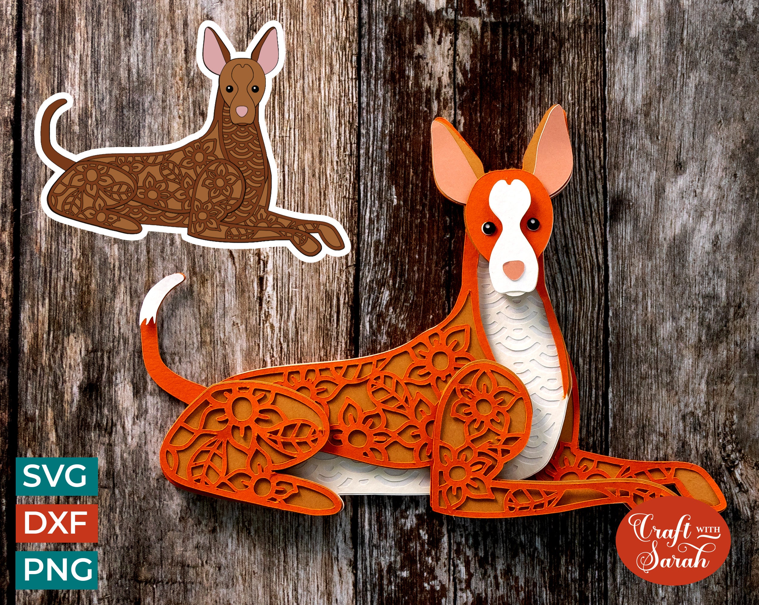 Podenco SVG Layered Pharaoh Hound Cutting File | Etsy