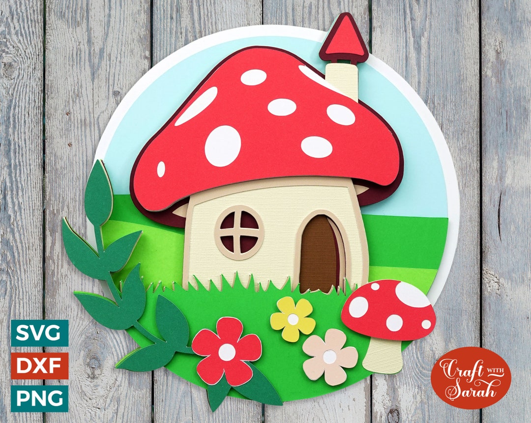 Fairy House Toadstool SVG | 3D Toadstool SVG - Etsy