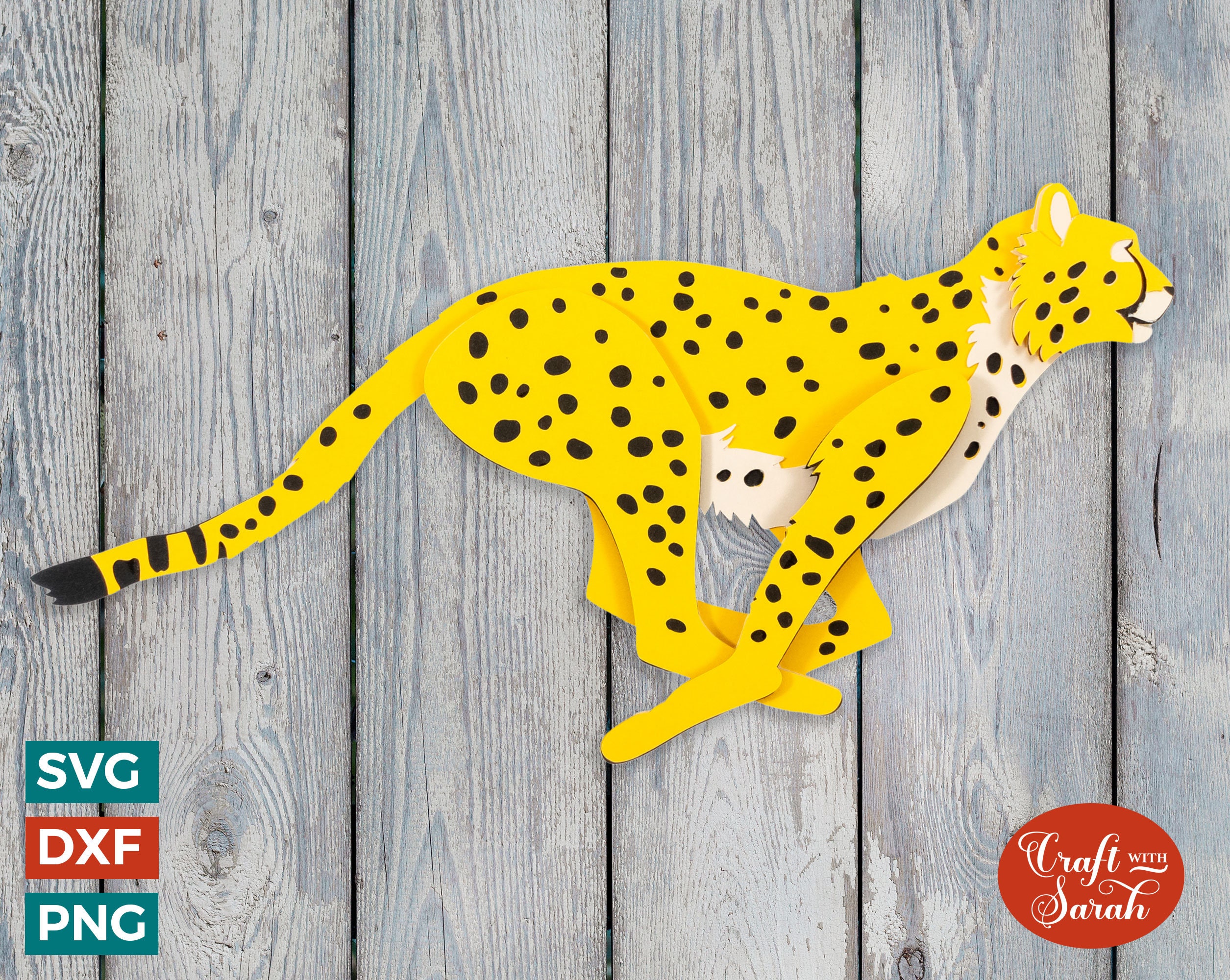 Cheetah SVG | Layered Running Cheetah Cutting File - Etsy