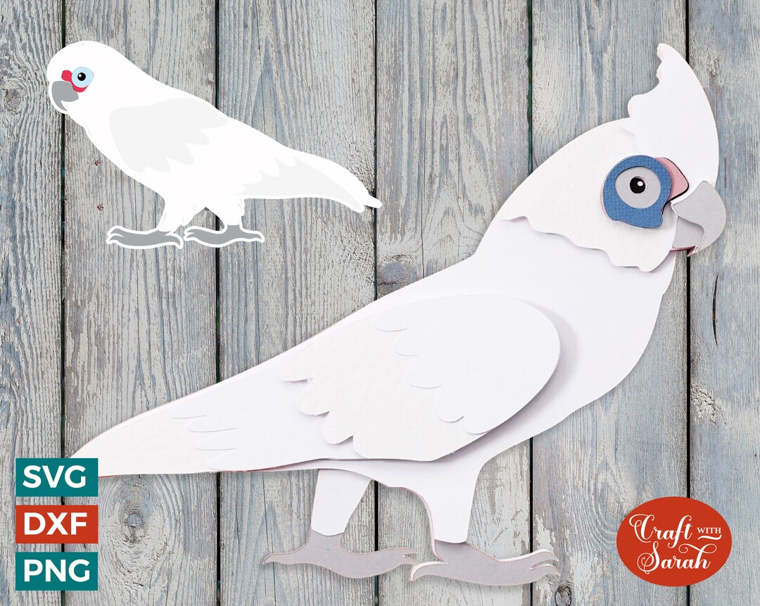 Goffin's Cockatoo SVG | 3D Layered Exotic Bird Cutting File - Etsy