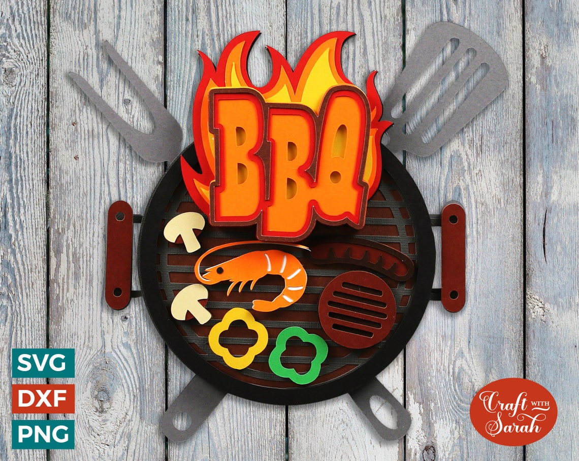 BBQ Grill SVG Layered Grill Cut File for Summer - Etsy