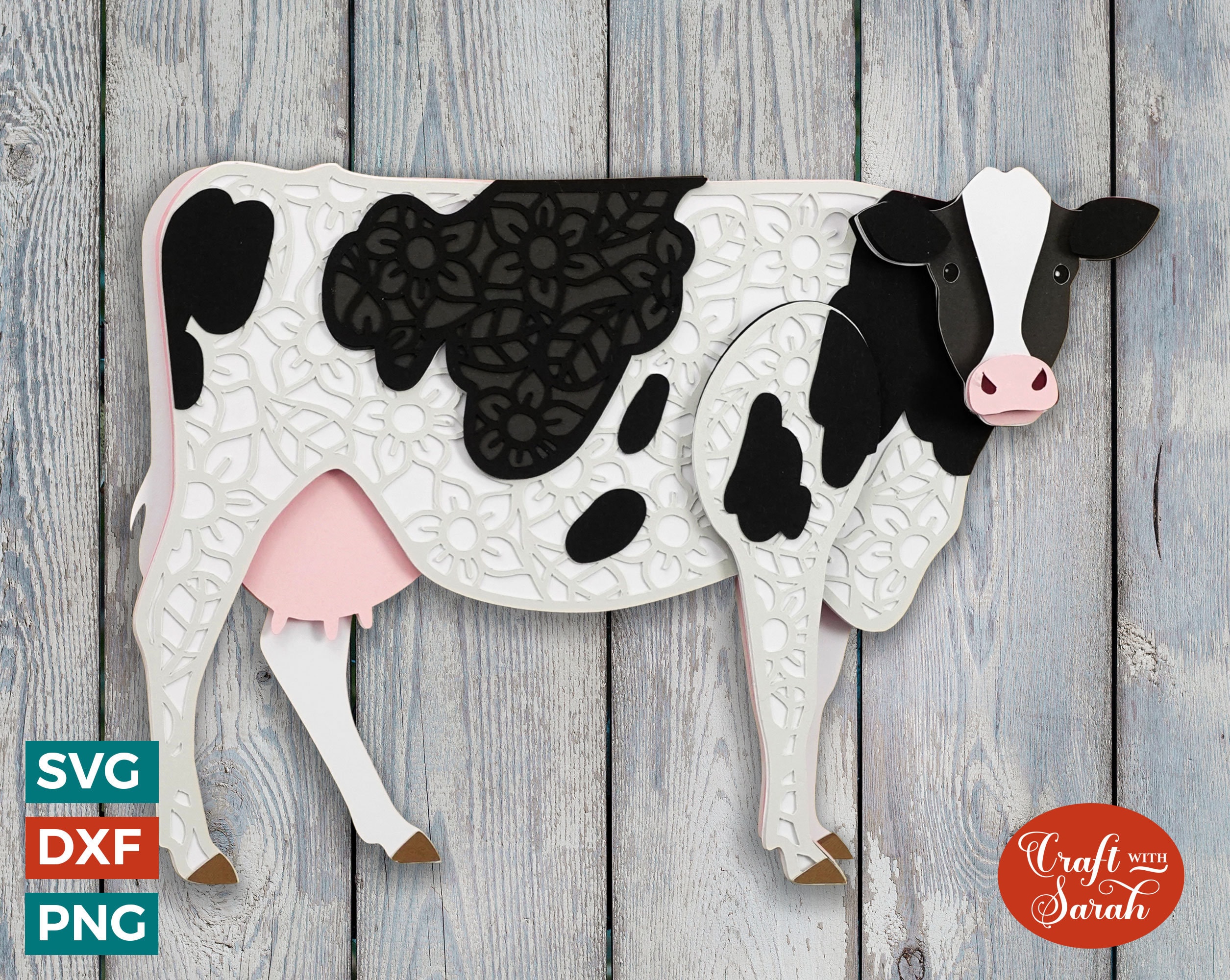 Cow SVG Layered Friesian Cow Cutting File - Etsy