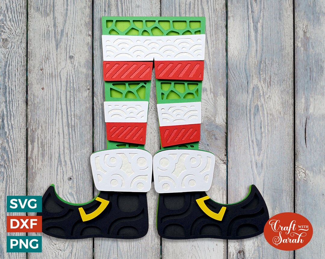 Christmas Elf Legs SVG | Layered Elf Legs & Shoes Cutting File - Etsy
