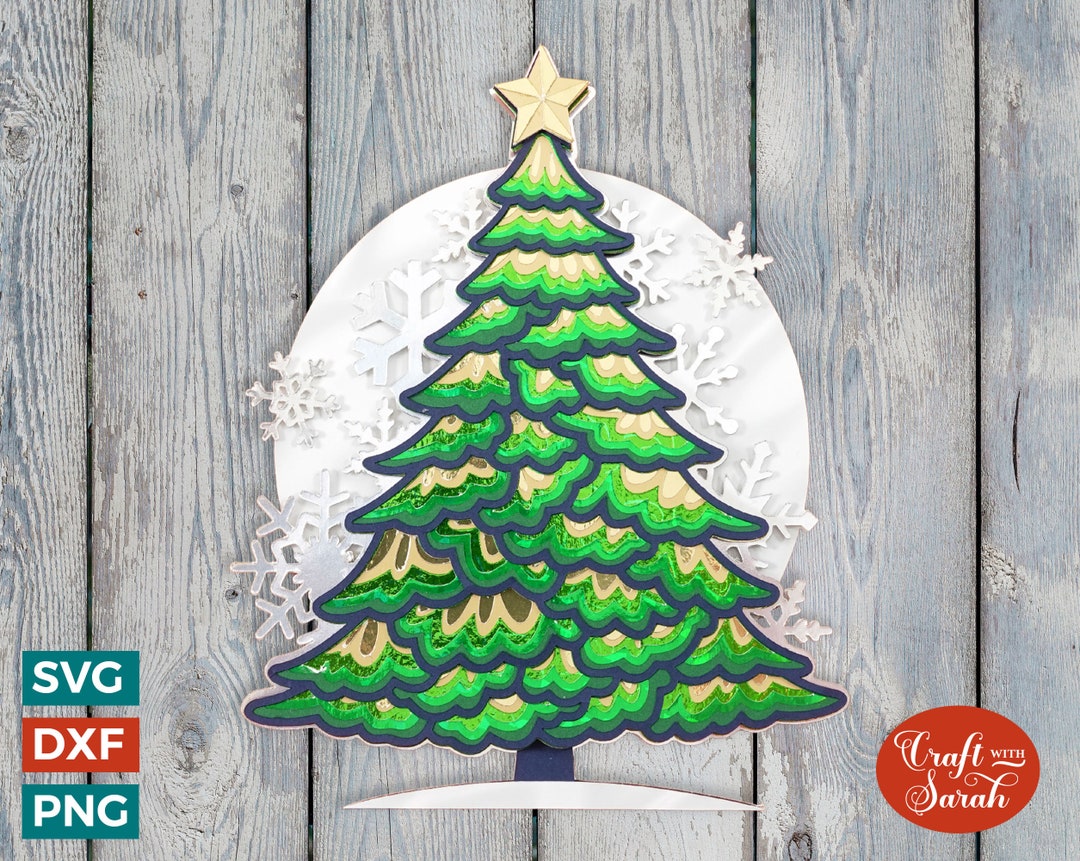 Christmas Winter Tree SVG | Layered Festive Tree Cutting File - Etsy