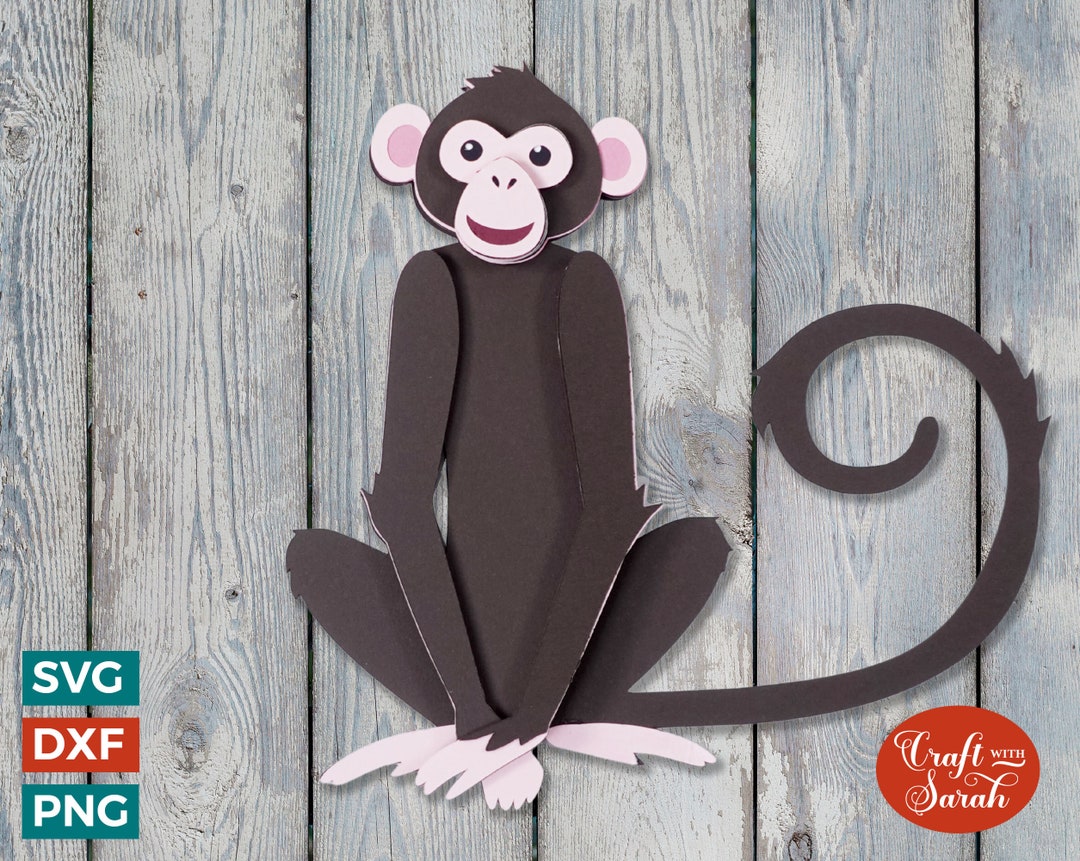 Sitting Monkey SVG | 3D Layered Monkey Cutting File - Etsy