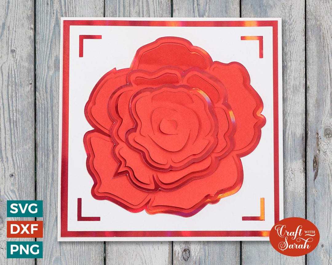 Rose Card SVG | Flower Popout Greetings Card Cutting File - Etsy