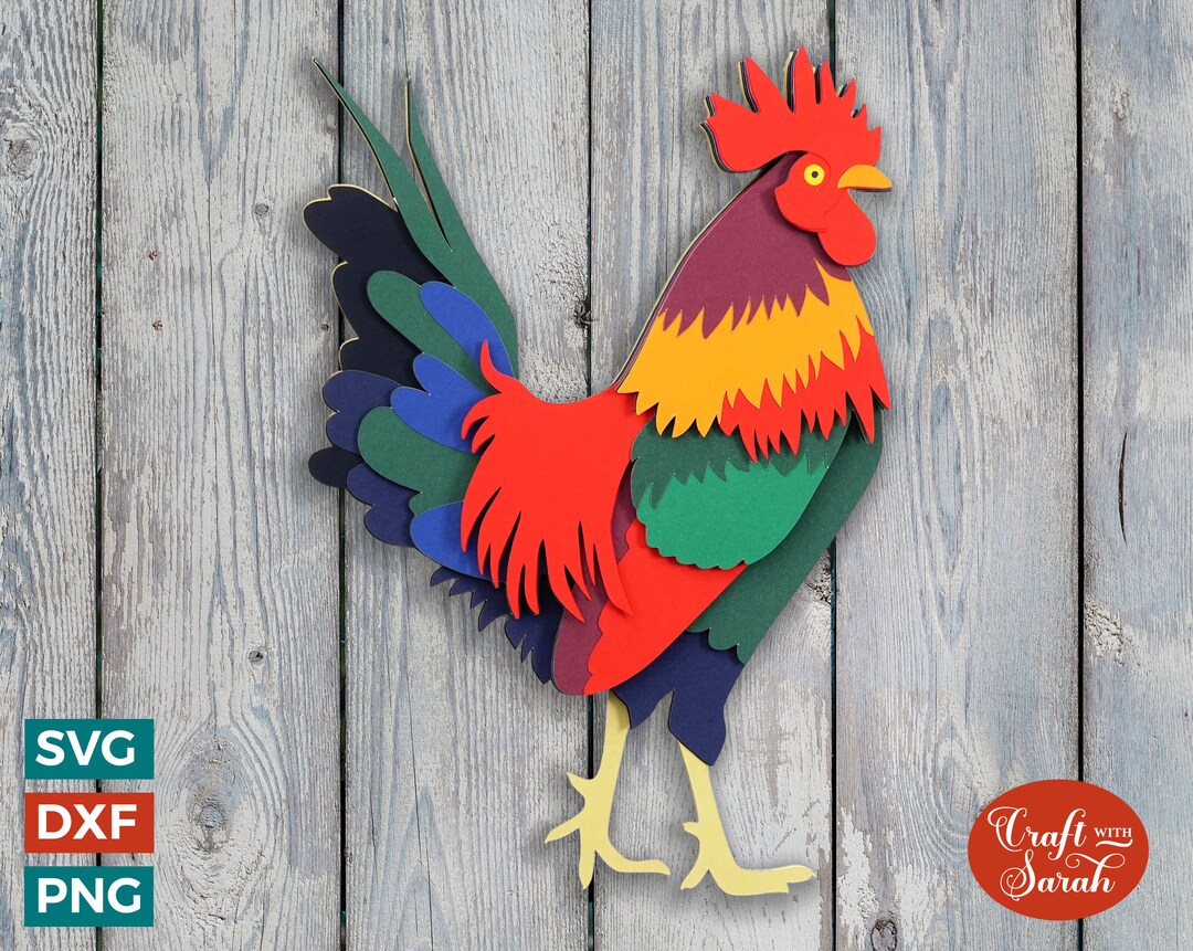 Rooster SVG | Layered Cockerel Cutting File - Etsy