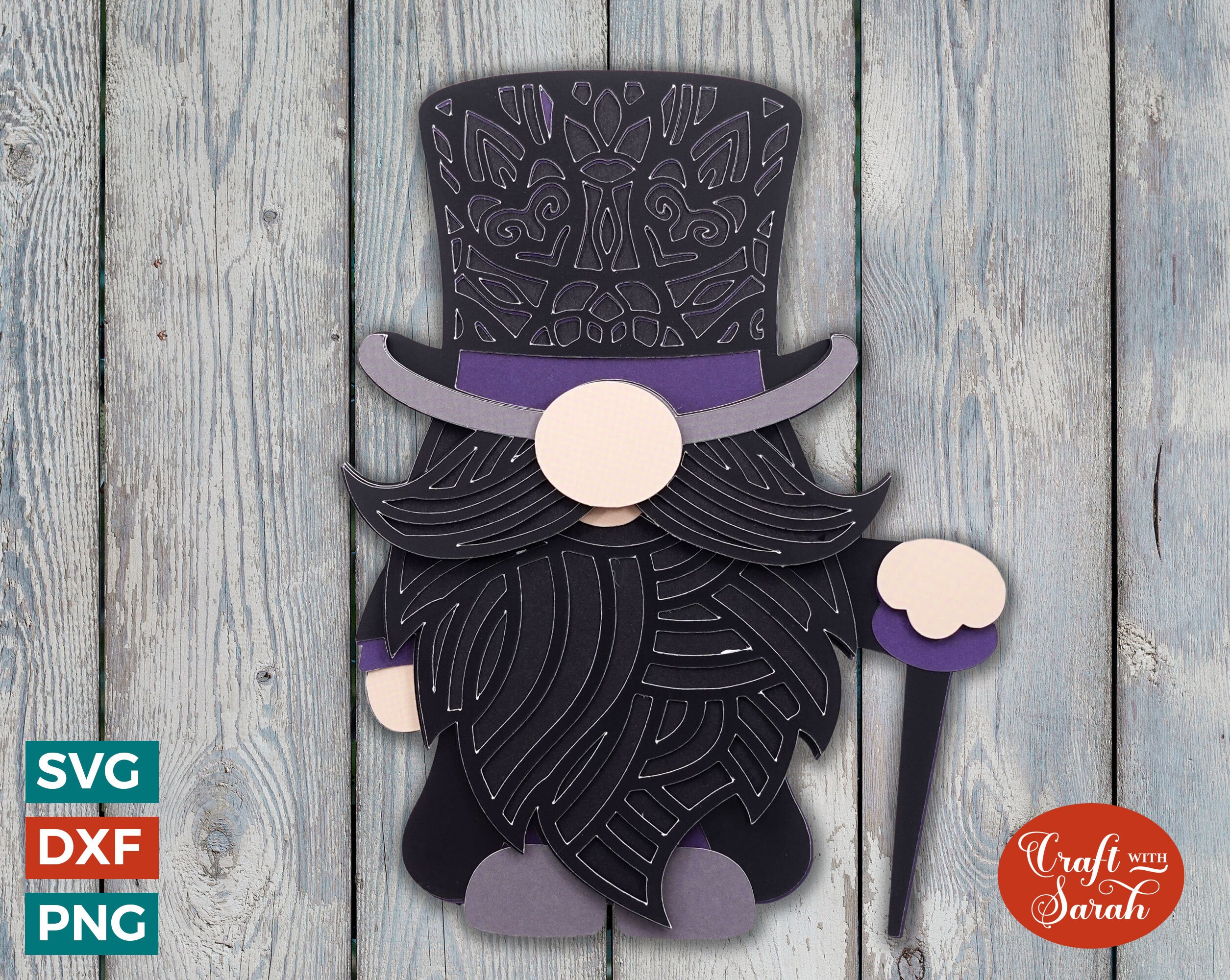 Gothic Gnome SVG File Layered Male Gothic Gnome Cutting File - Etsy
