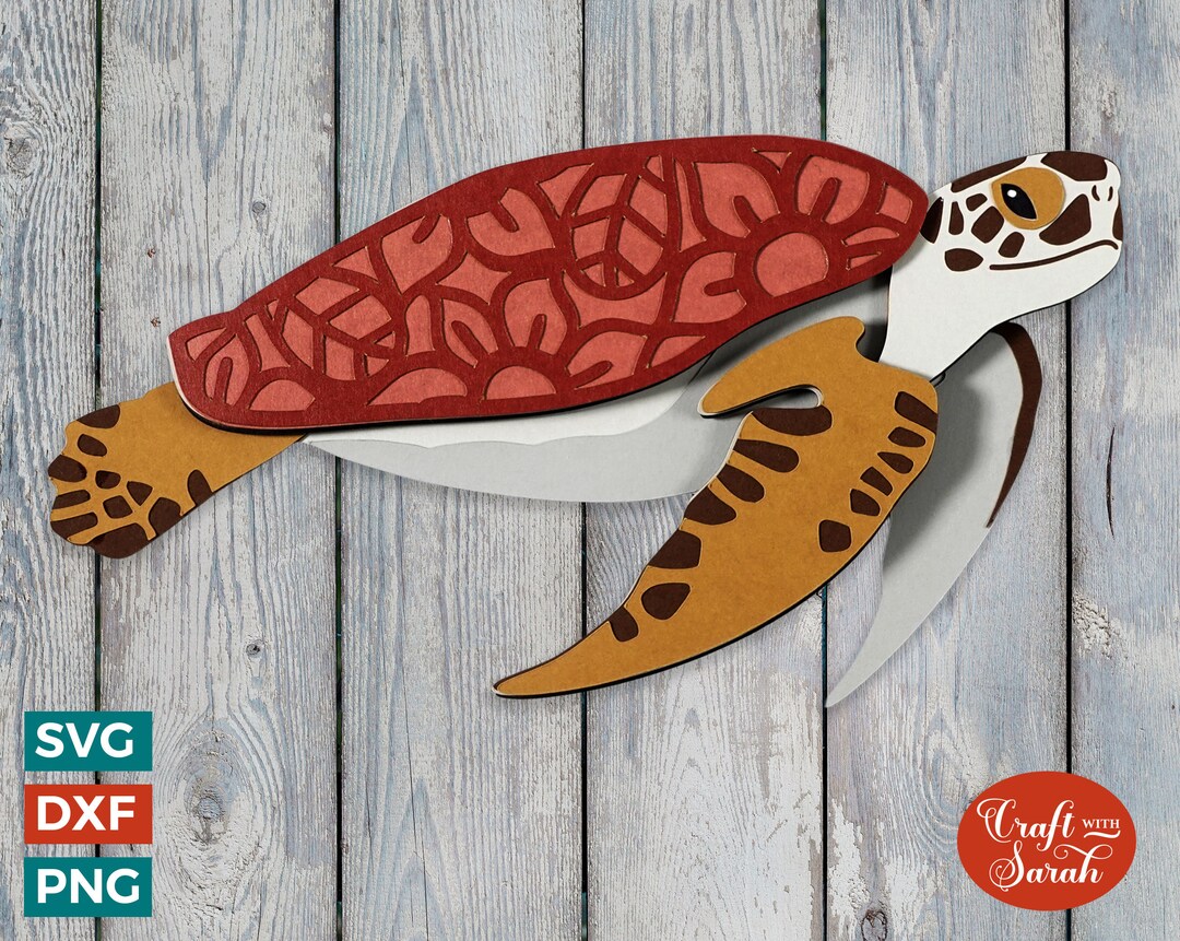 Sea Turtle SVG | Layered Sea Turtle Cutting File - Etsy