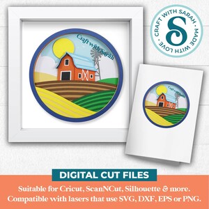 Farm Scene SVG | Layered 3D Farming Cutting File - Etsy Australia