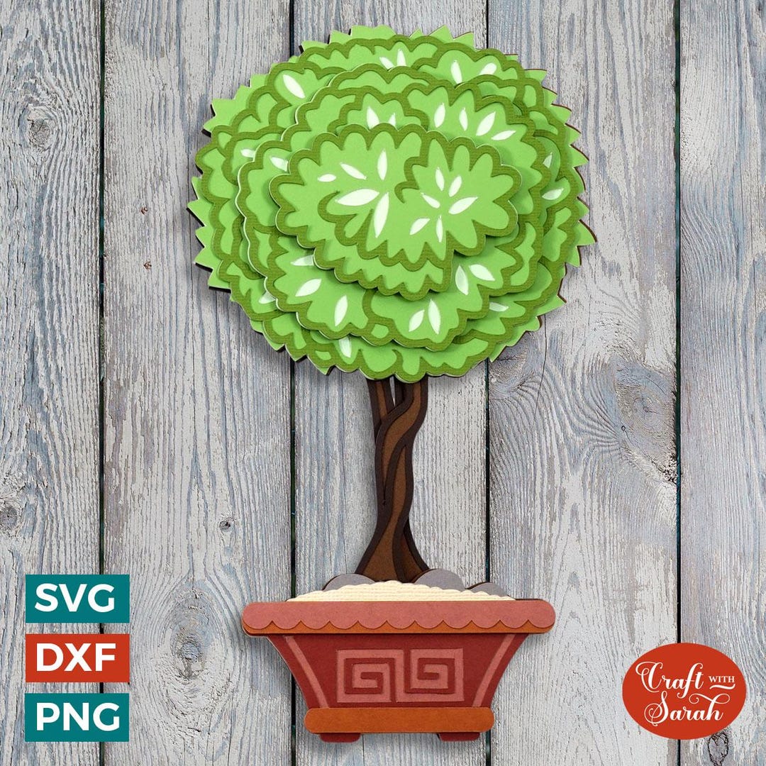 Topiary Tree SVG | Layered Garden Tree Cutting File - Etsy