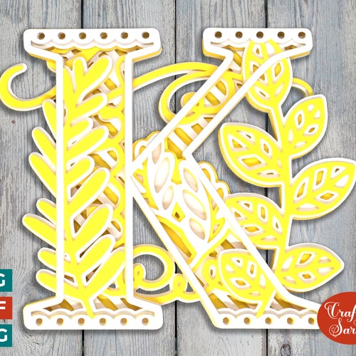 Letter K 3D Alphabet SVG for Cricut 3D SVG K Monogram - Etsy