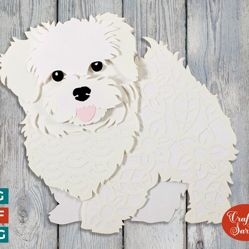 Maltese Dog SVG Layered Maltese Dog Cutting File - Etsy