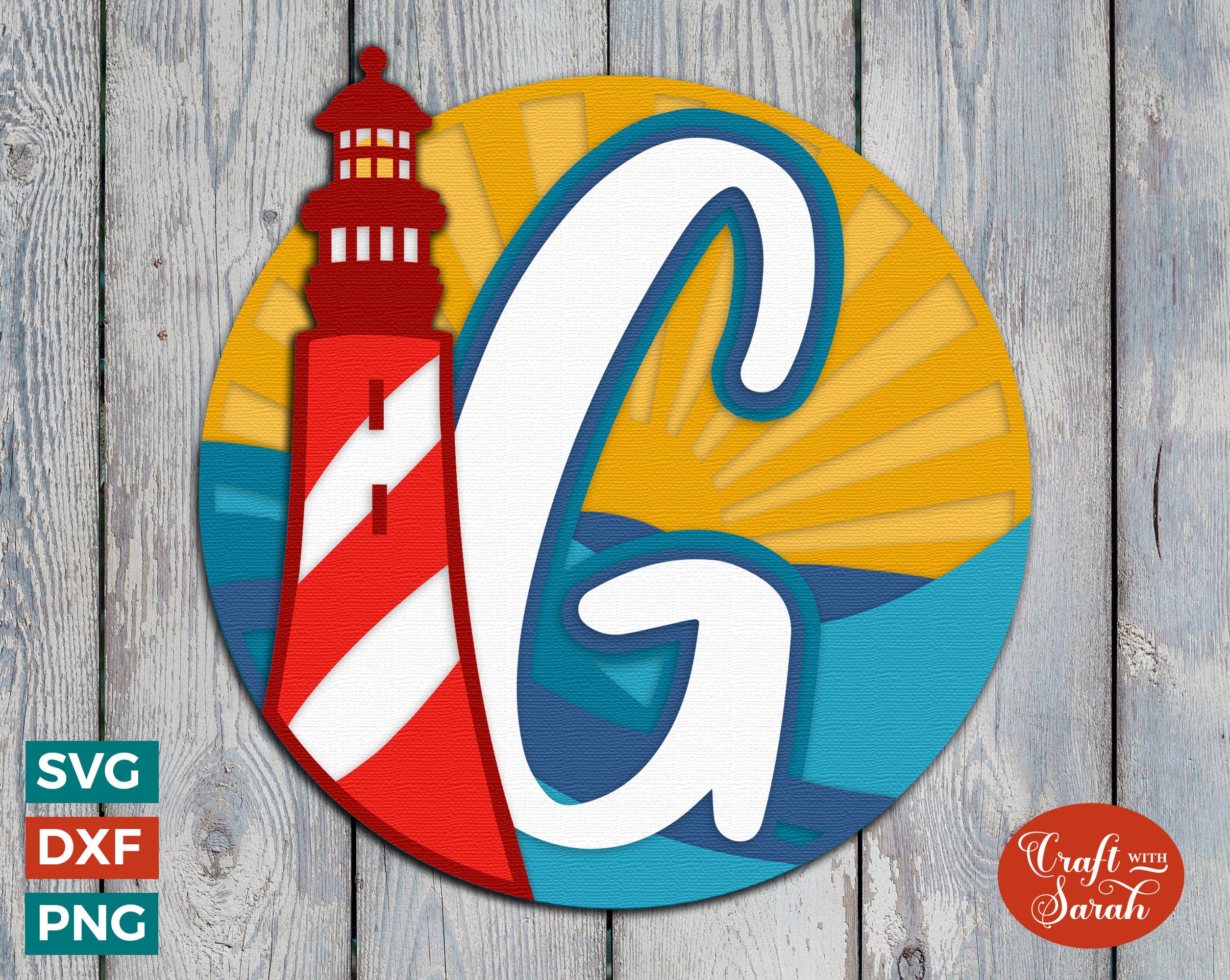 Lighthouse Letter G Layered SVG 3D Lighthouse Alphabet - Etsy