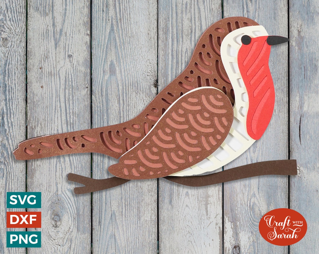 Christmas Robin SVG | Layered Robin Bird Cutting File - Etsy UK