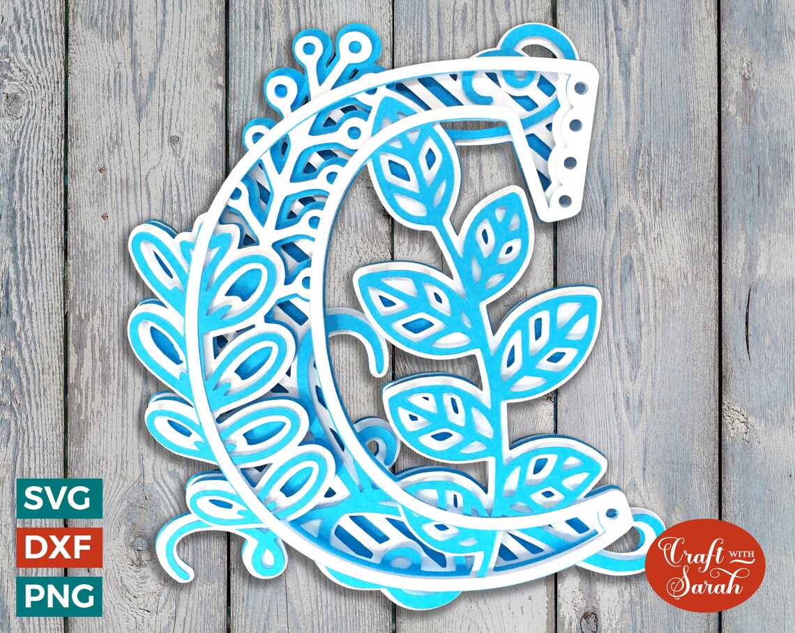 Letter C 3D Alphabet SVG for Cricut, 3D SVG Letters C Monogram - Etsy