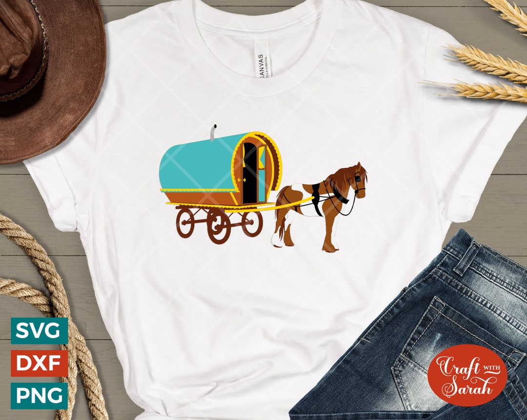 Romani Horse & Cart SVG | Vinyl Traveller Wagon With Cob Horse - Etsy