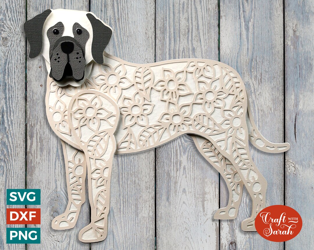 Mastiff Dog SVG | Layered English Mastiff Dog Cutting File - Etsy