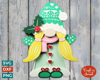 Christmas Gnome SVG File Layered Christmas Gonk Cutting File - Etsy UK