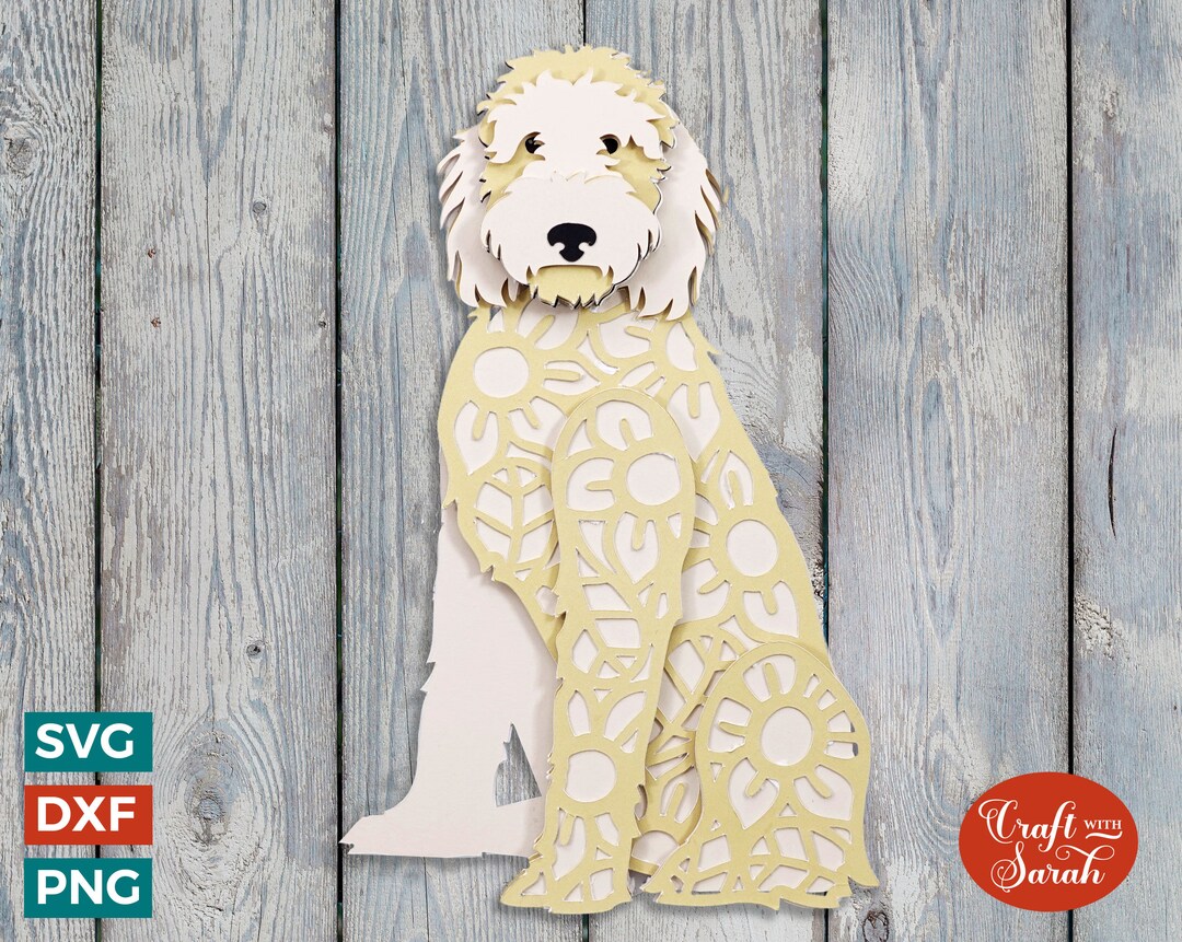 Goldendoodle SVG | Layered Sitting Goldendoodle Cutting File - Etsy