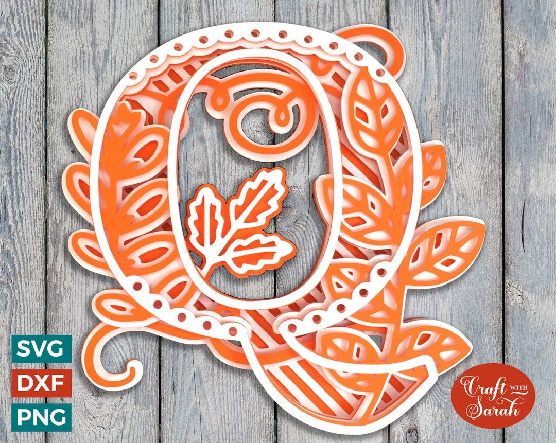 Letter Q 3D Filigree Alphabet SVG for Cricut, 3D SVG Q Monogram - Etsy