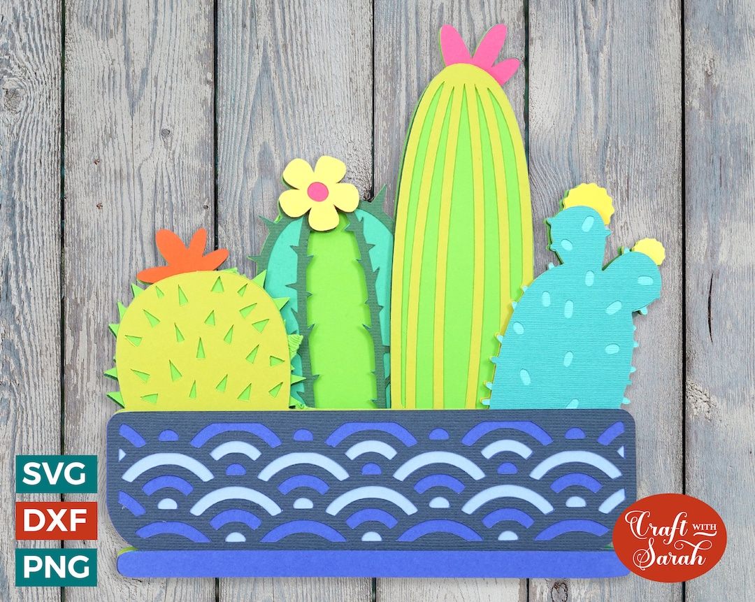 Cacti SVG | Layered Cacti Plants Cutting File - Etsy
