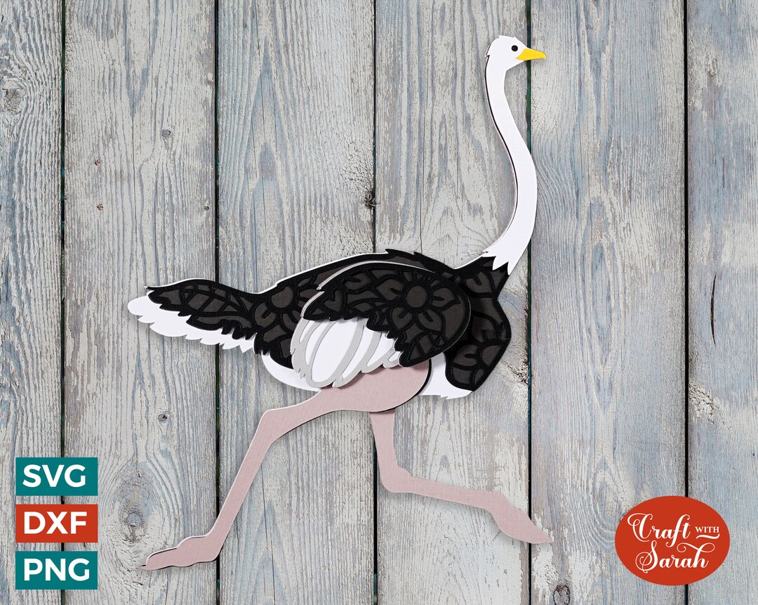 Ostrich SVG | Layered Ostrich Cutting File - Etsy