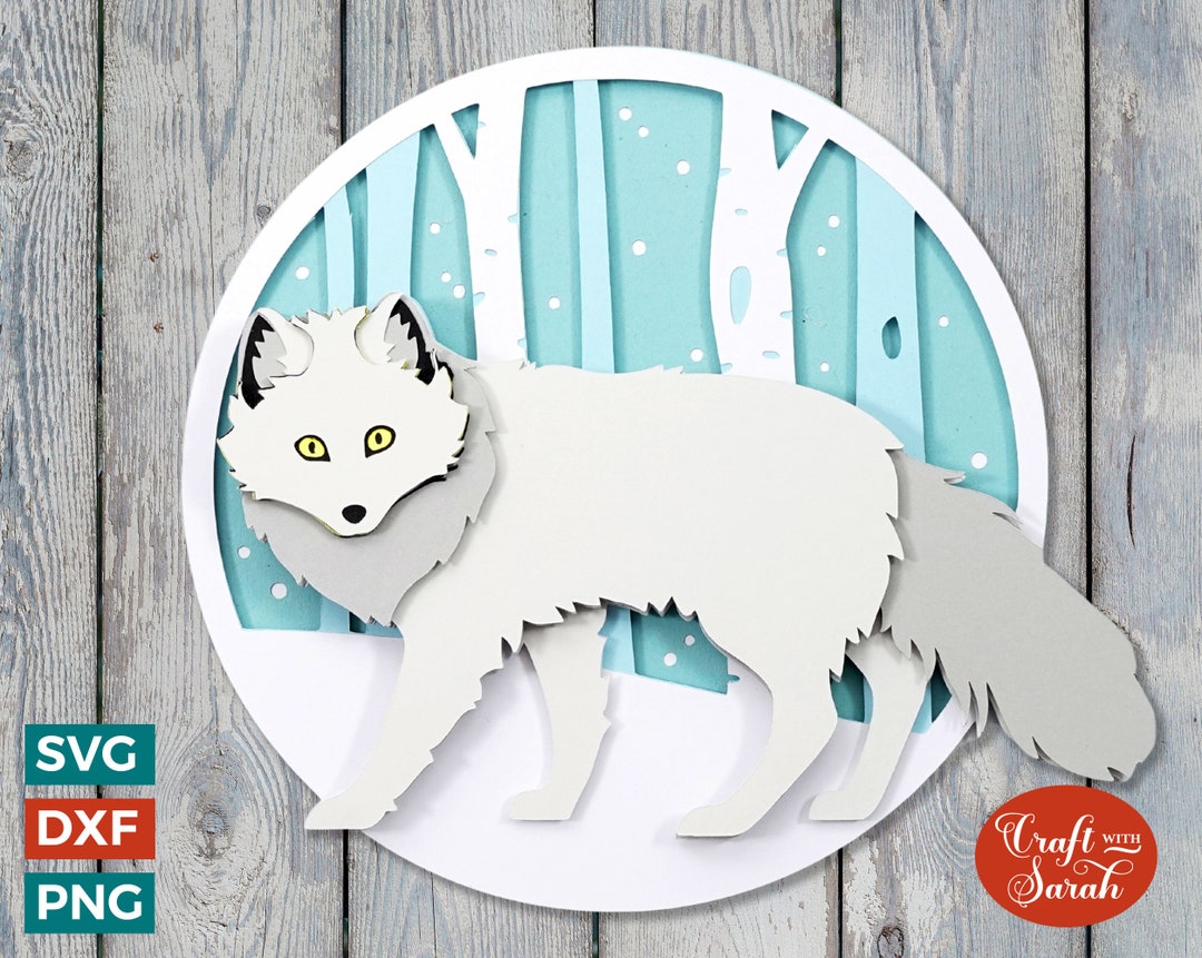 Arctic Fox SVG | 3D Layered White Fox Cutting File - Etsy
