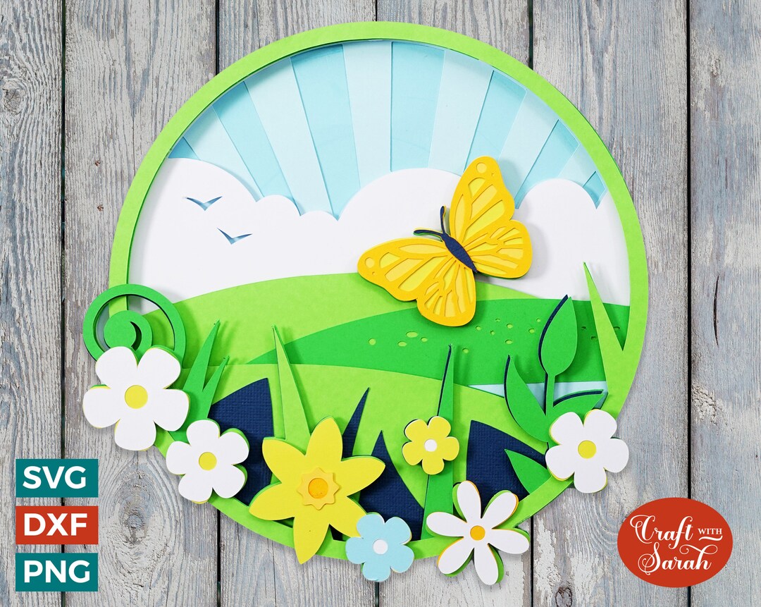 Spring Landscape SVG | 3D Easter SVG - Etsy