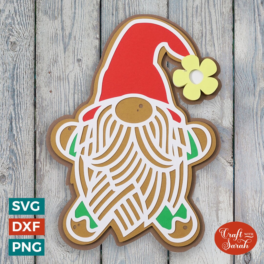 Gingerbread Gnome SVG | 3D Male Christmas Gonk Cutting File - Etsy