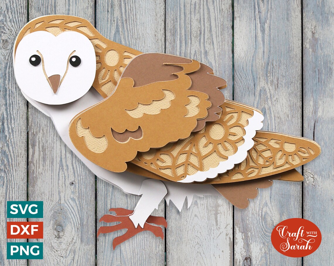 Barn Owl SVG Layered Barn Owl Cutting File - Etsy