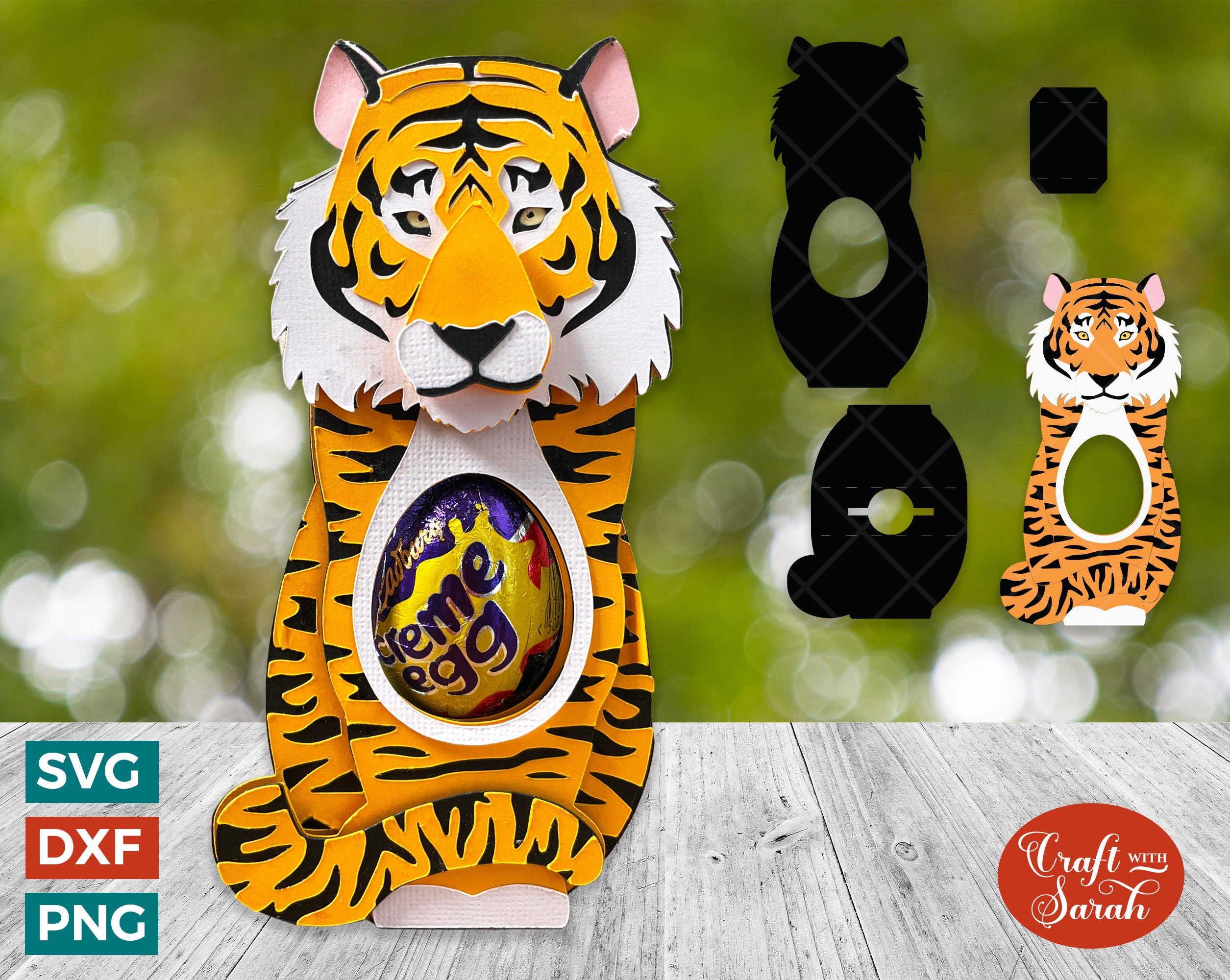 Tiger Egg Holder SVG | Easter Tiger Chocolate Egg Holder - Etsy