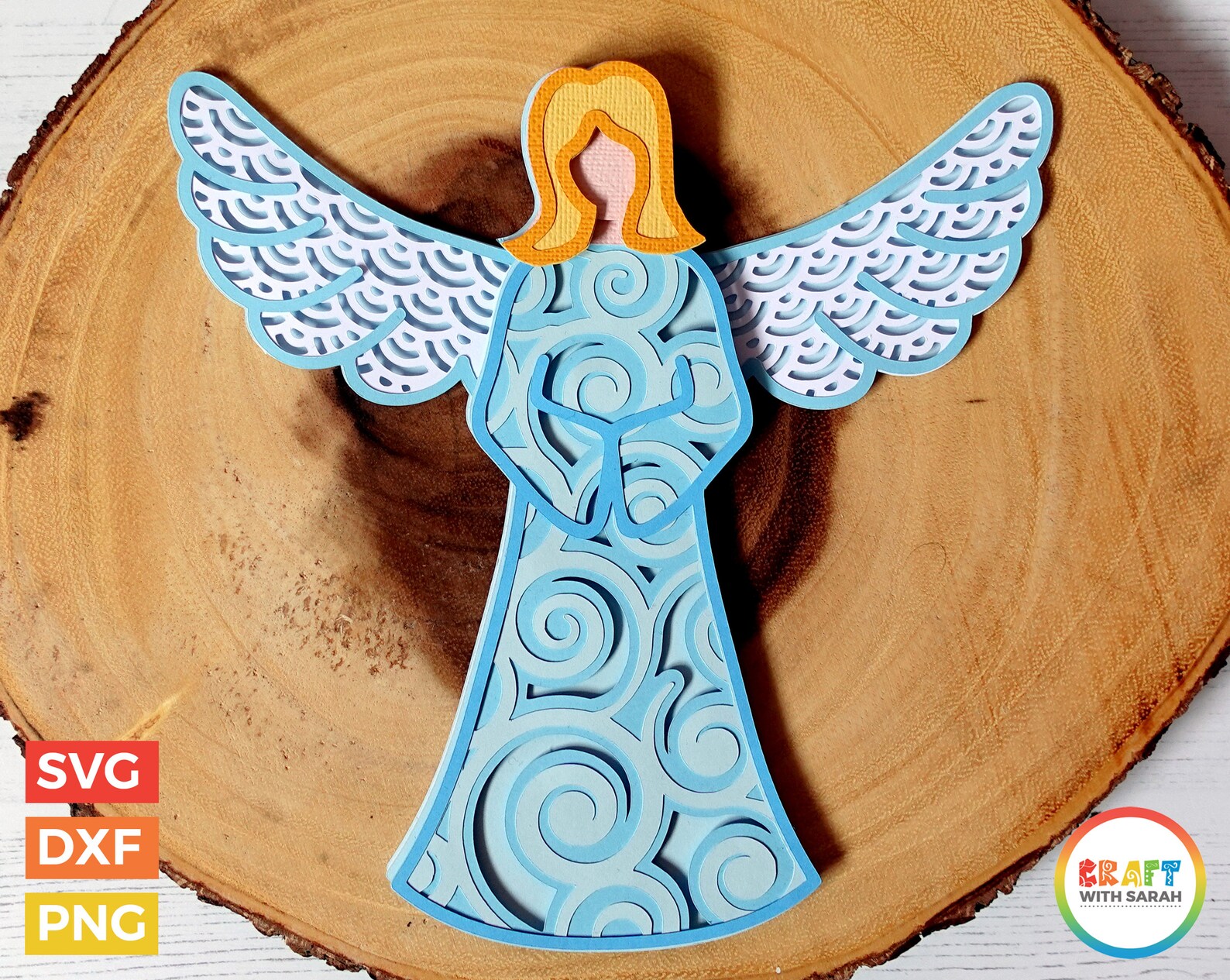 Christmas Angel SVG Layered Mandala Angel Cutting File - Etsy