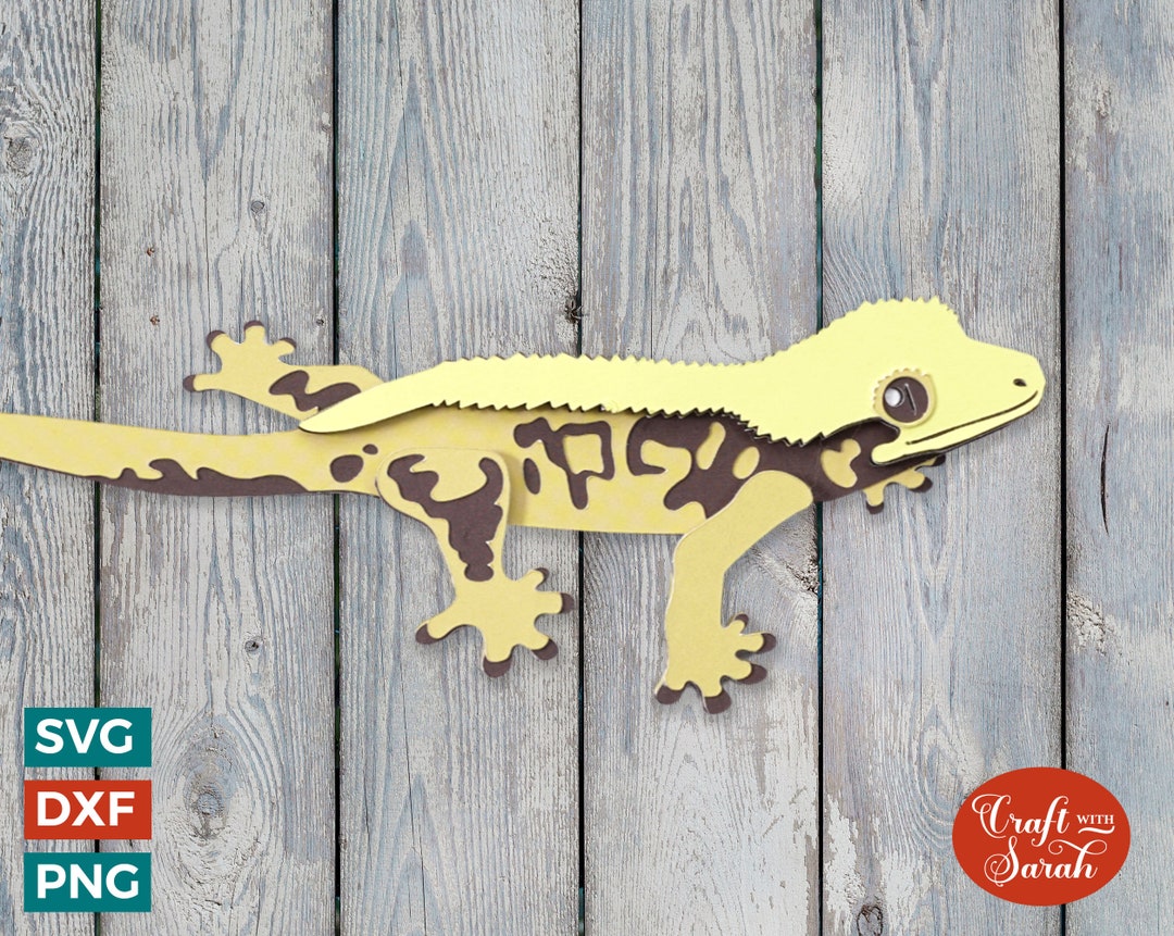 Crested Gecko SVG | 3D Layered Gecko Lizard Cut File - Etsy