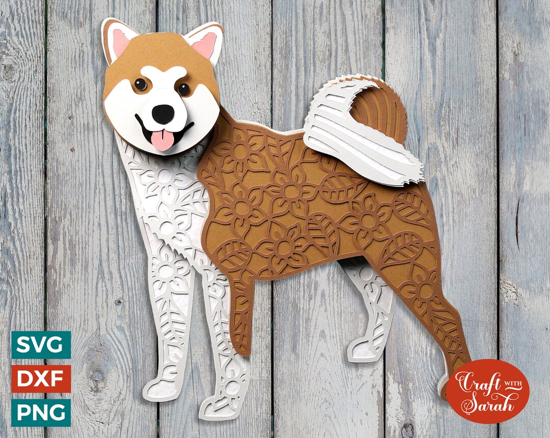 Akita SVG | Layered Japanese Akita Dog Cutting File - Etsy