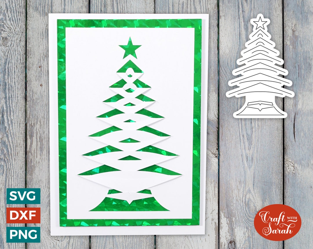 Christmas Tree Cut Tuck Card SVG | Cut & Tuck Greetings Card 19 - Etsy
