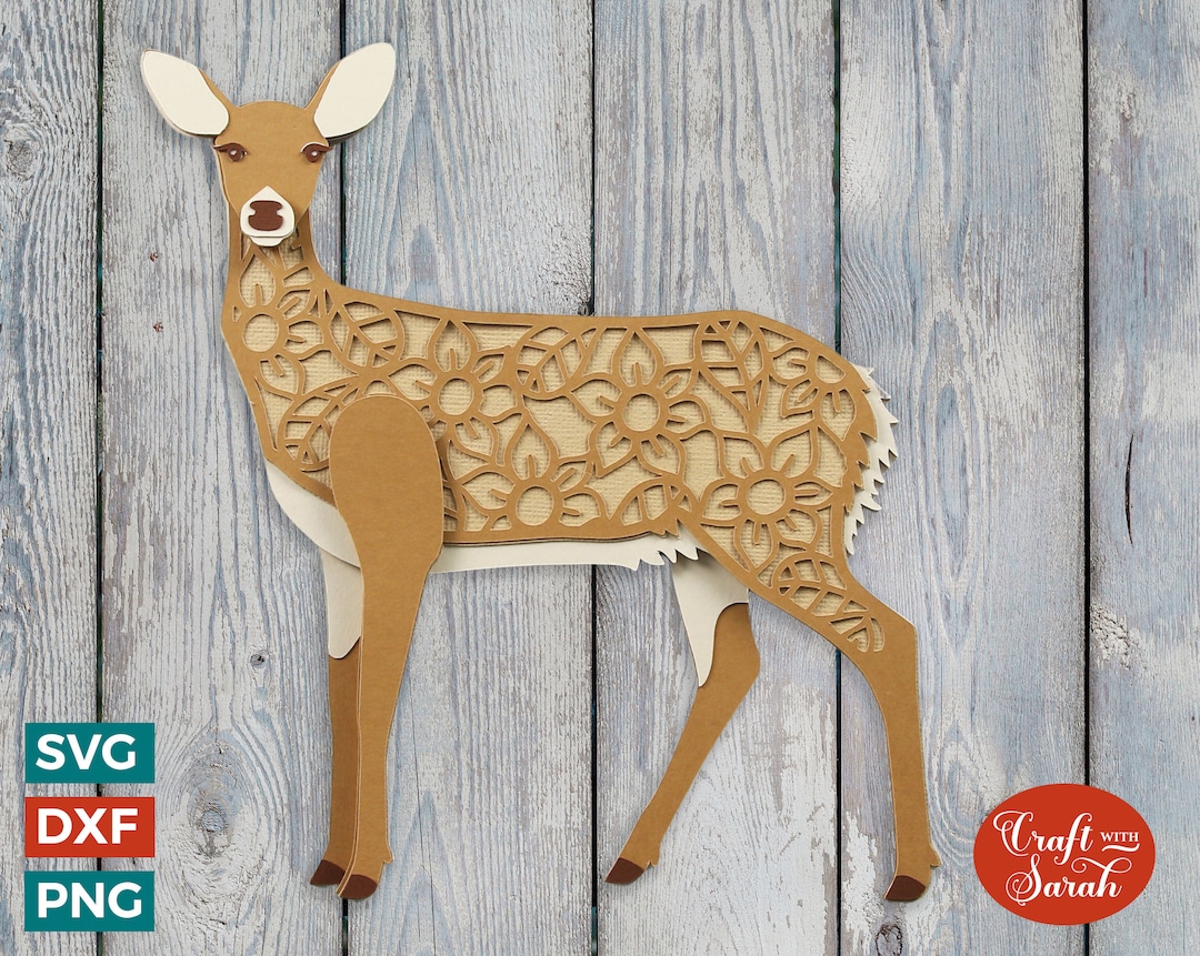 Doe SVG | Layered Woodland Deer Cutting File - Etsy