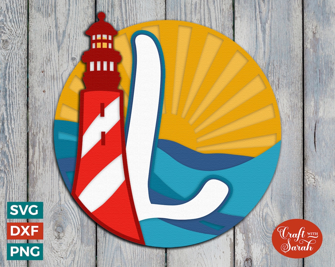 Lighthouse Letter L Layered SVG | 3D Lighthouse Alphabet - Etsy